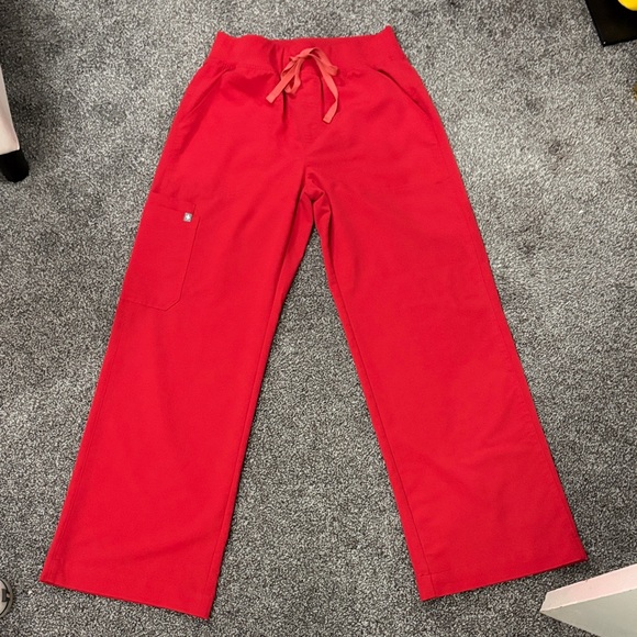 Figs | Pants & Jumpsuits | Figs Isabel Scrubs Wide Leg Red Pants | Poshmark